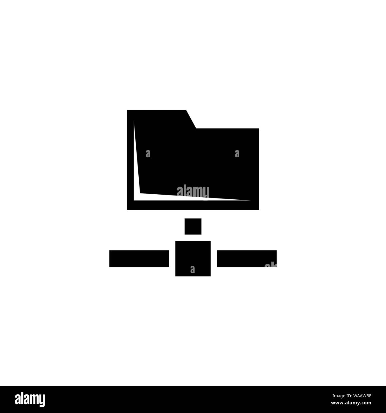 Shared Folder, Data Network. Flat Vector Icon illustration. Simple ...