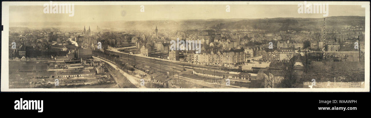 Coblenz, Germany, looking east from Fort Alexandria, 1919 Stock Photo ...