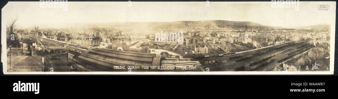 Coblenz, Germany, from Fort Alexandria, looking east Stock Photo - Alamy