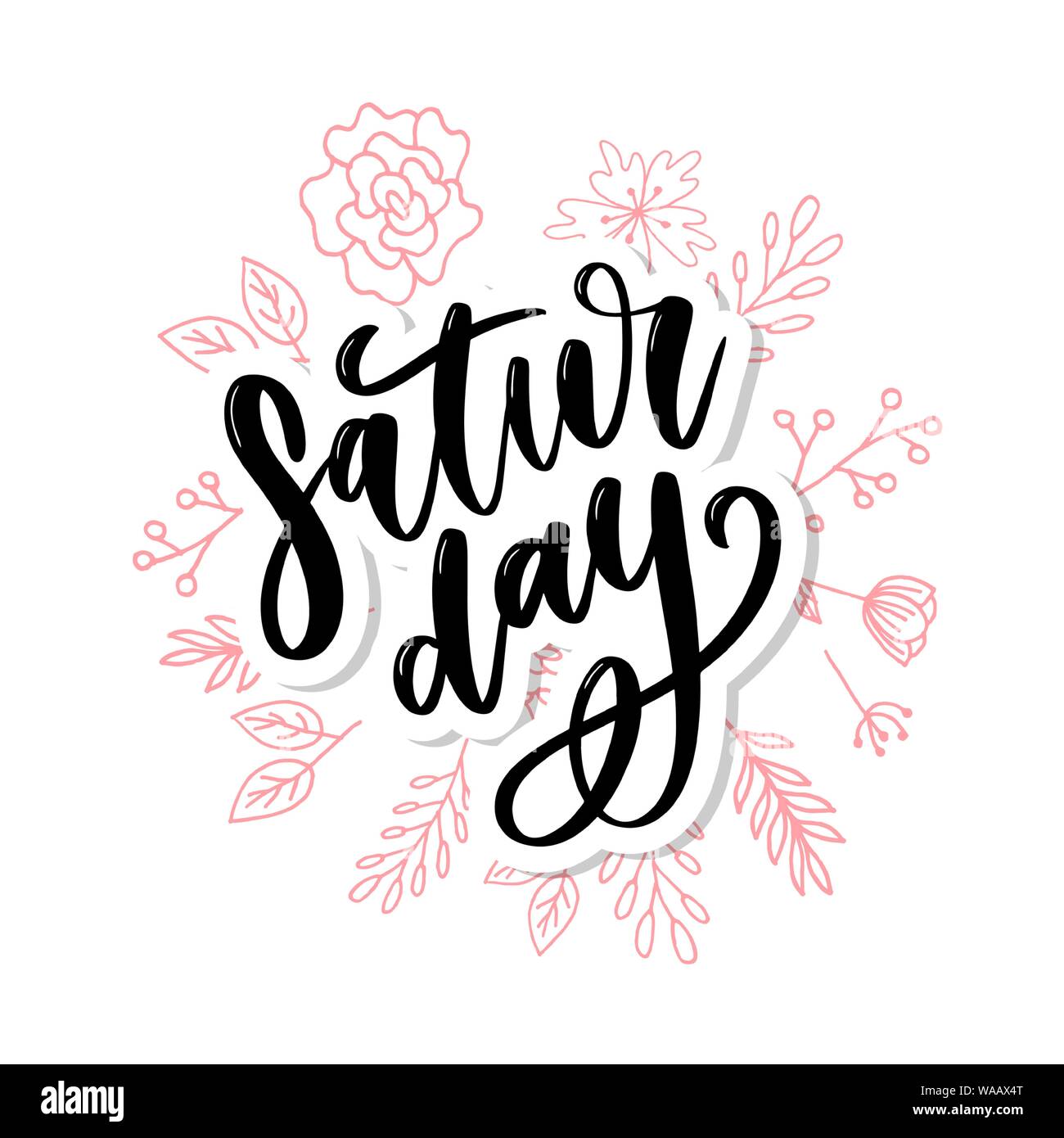 Saturday logo template vector lettering calligraphy Stock Vector Image ...