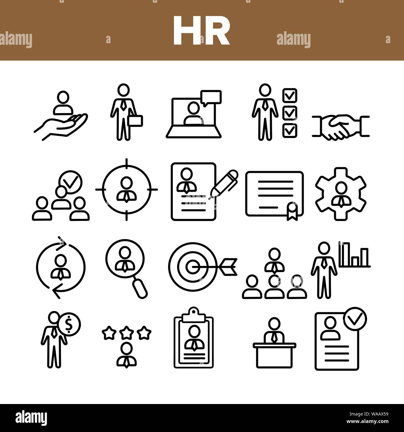 Collection HR Human Resources Icons Set Vector Stock Vector Image & Art - Alamy