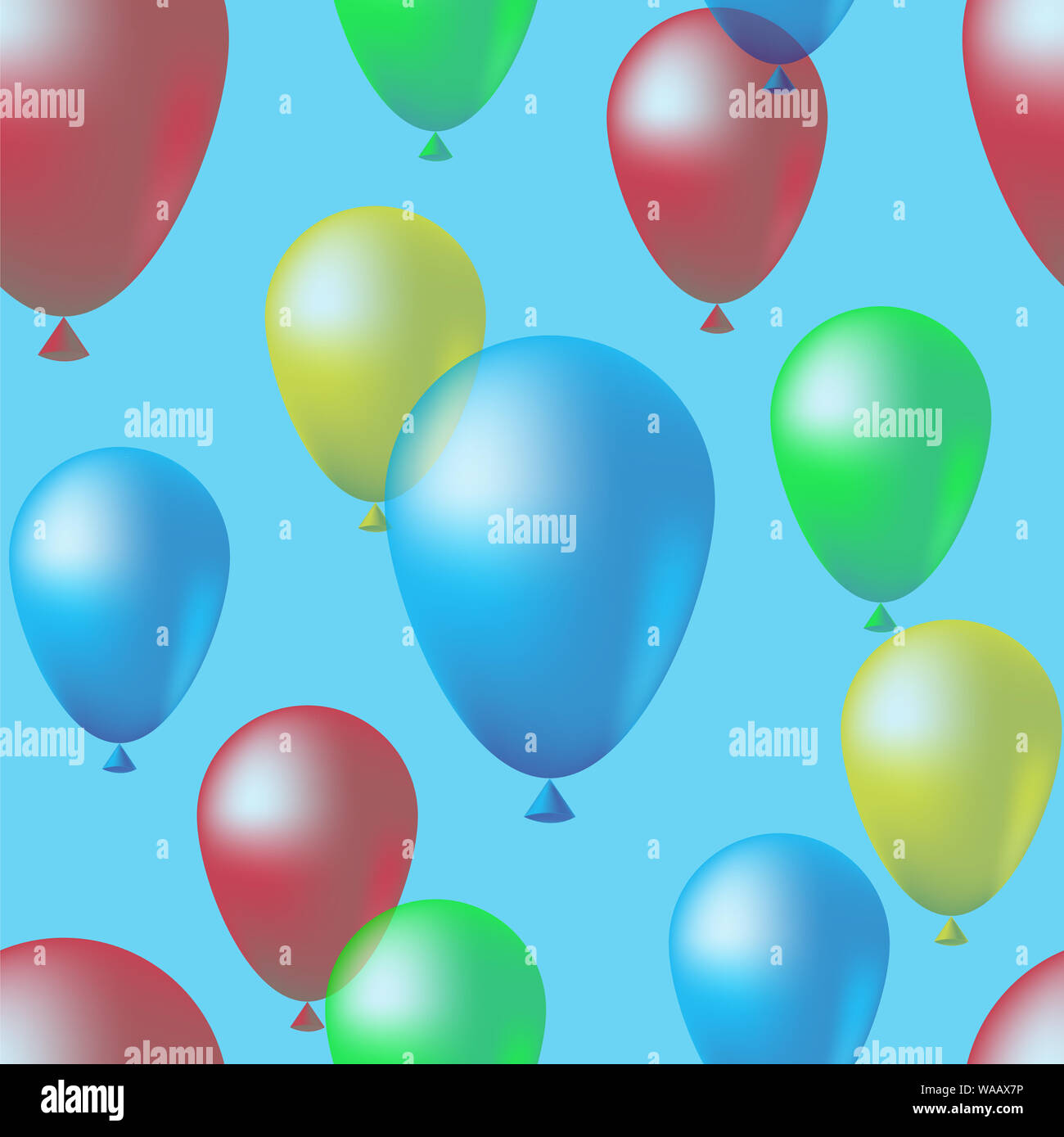 Balloons seamless pattern background, colorful illustration Stock Photo ...