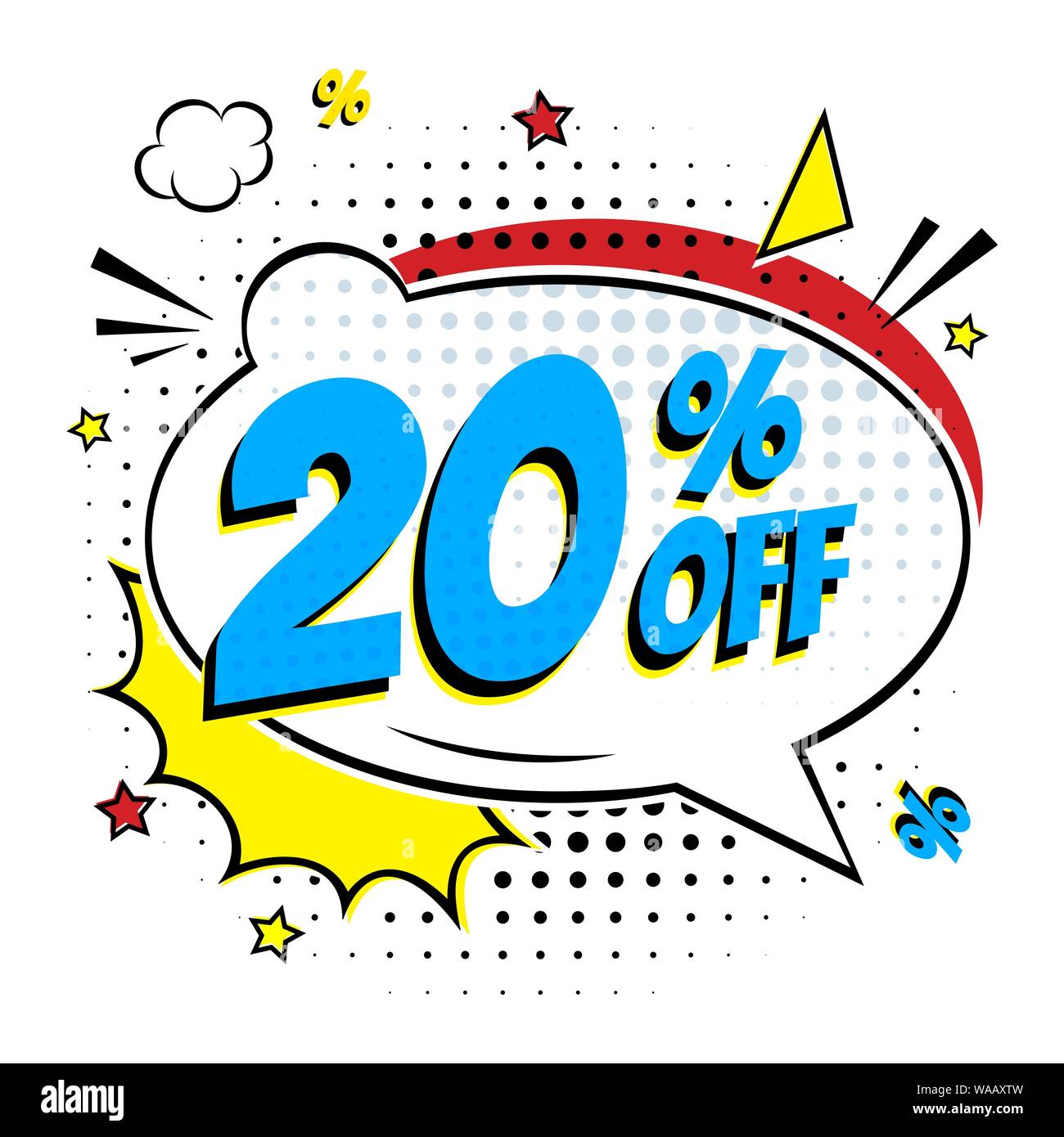 Comic lettering 20 percent off SALE in the speech bubble comic style ...