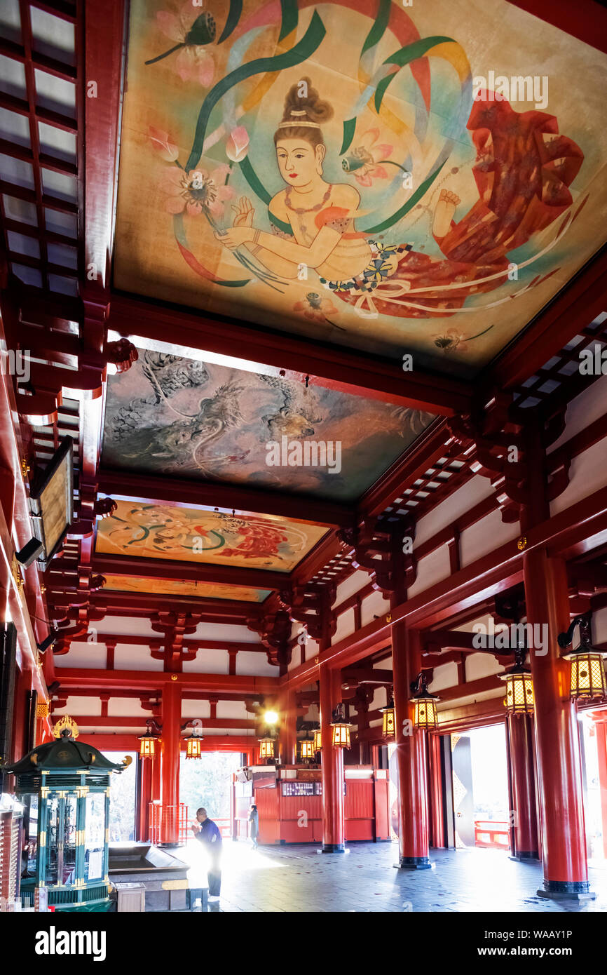 Japan, Honshu, Tokyo, Asakusa, Sensoji Temple, Man Praying inside The ...