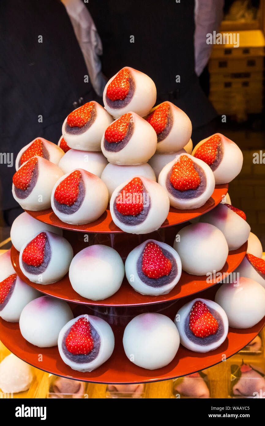 Japan, Honshu, Tokyo, Cake Shop Display of Rice Cakes (Mochi), 30075522 ...