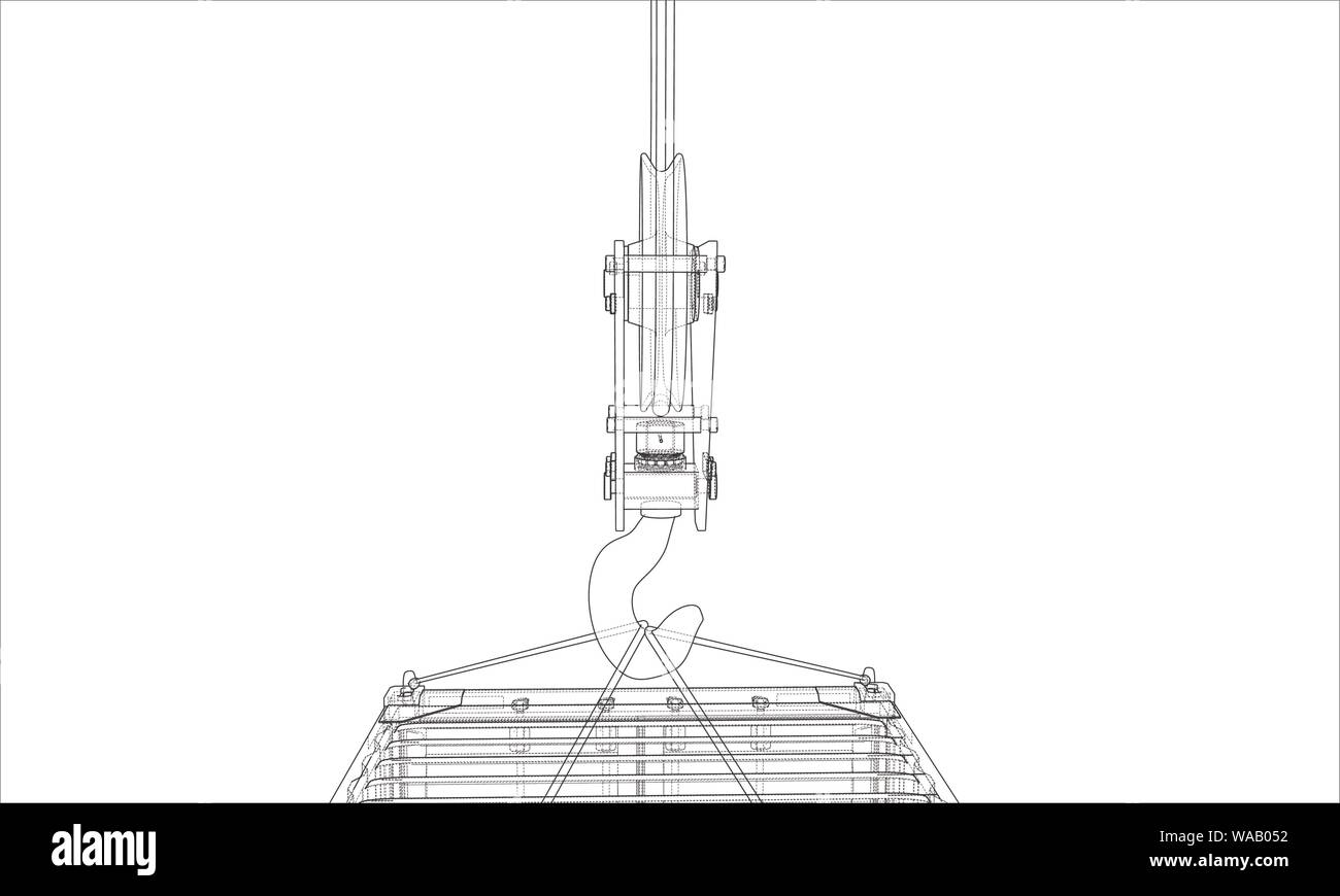 Cargo container. Wire-frame style Stock Vector Image & Art - Alamy