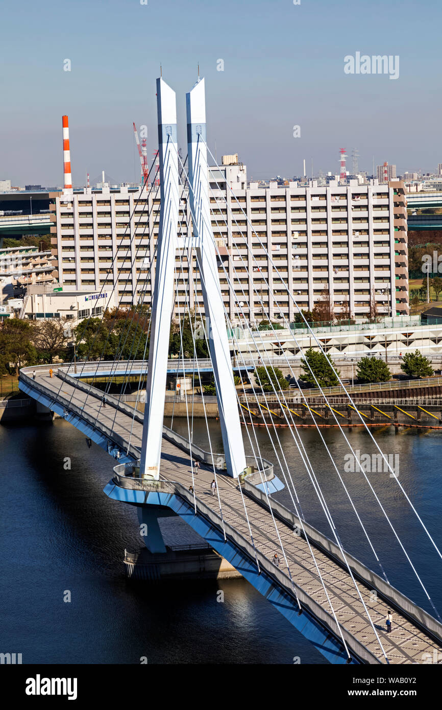 Japan, Honshu, Tokyo, Toyosu, Shinonome, Tatsuma Sakurabashi Bridge ...