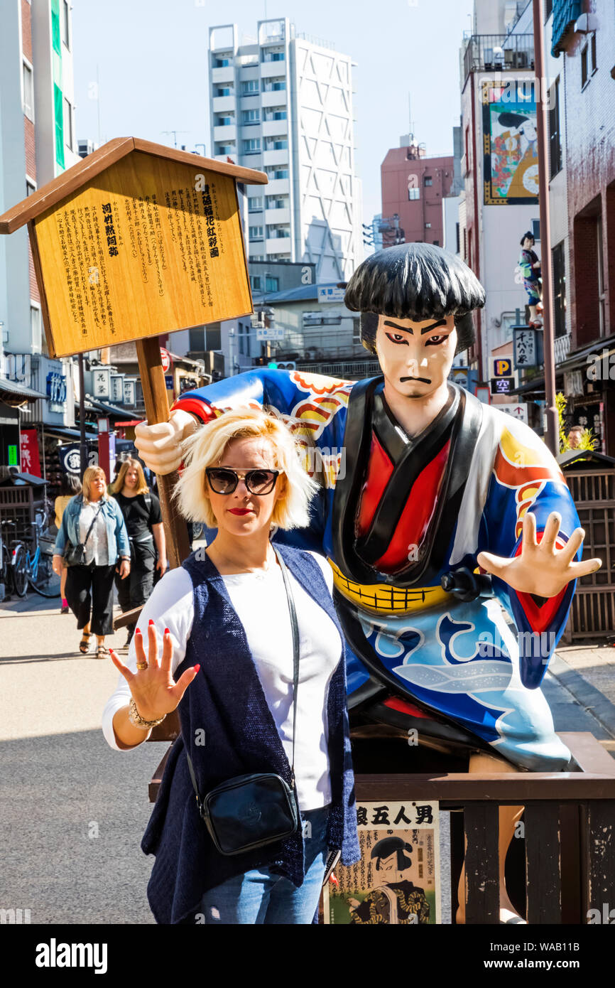 Japan, Honshu, Tokyo, Asakusa, Nakamise Shopping Street, Foreign ...