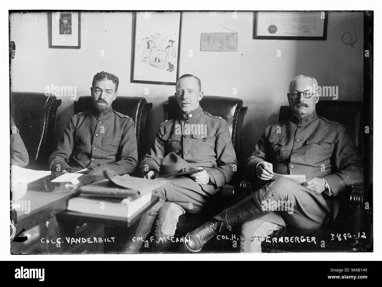 Col. C. Vanderbilt, Col. F. McCann, Col. H. Sternberger Stock Photo - Alamy