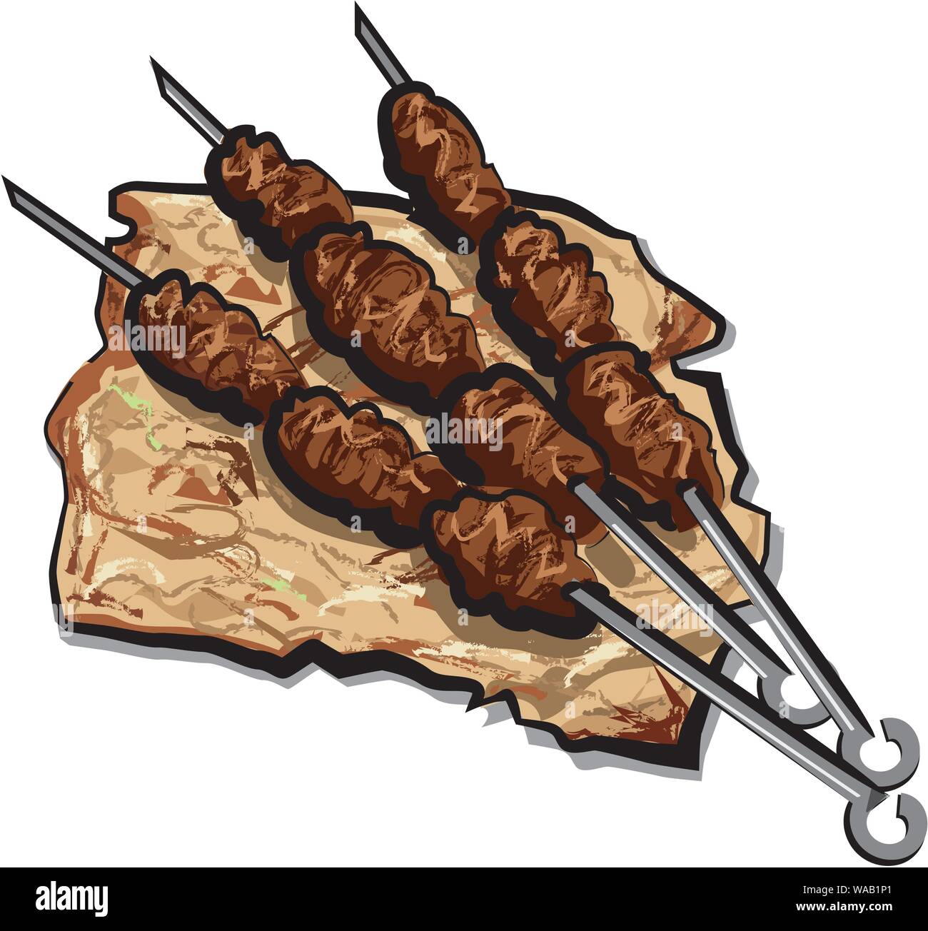 Kebab still Stock Vector Images - Alamy