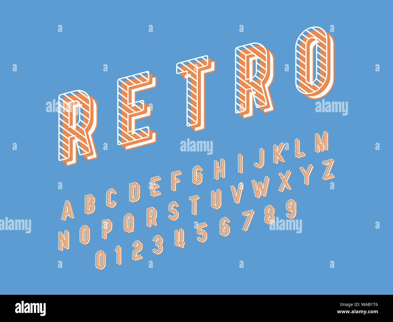 Retro font and alphabet. Stock vector illustration Stock Vector Image ...