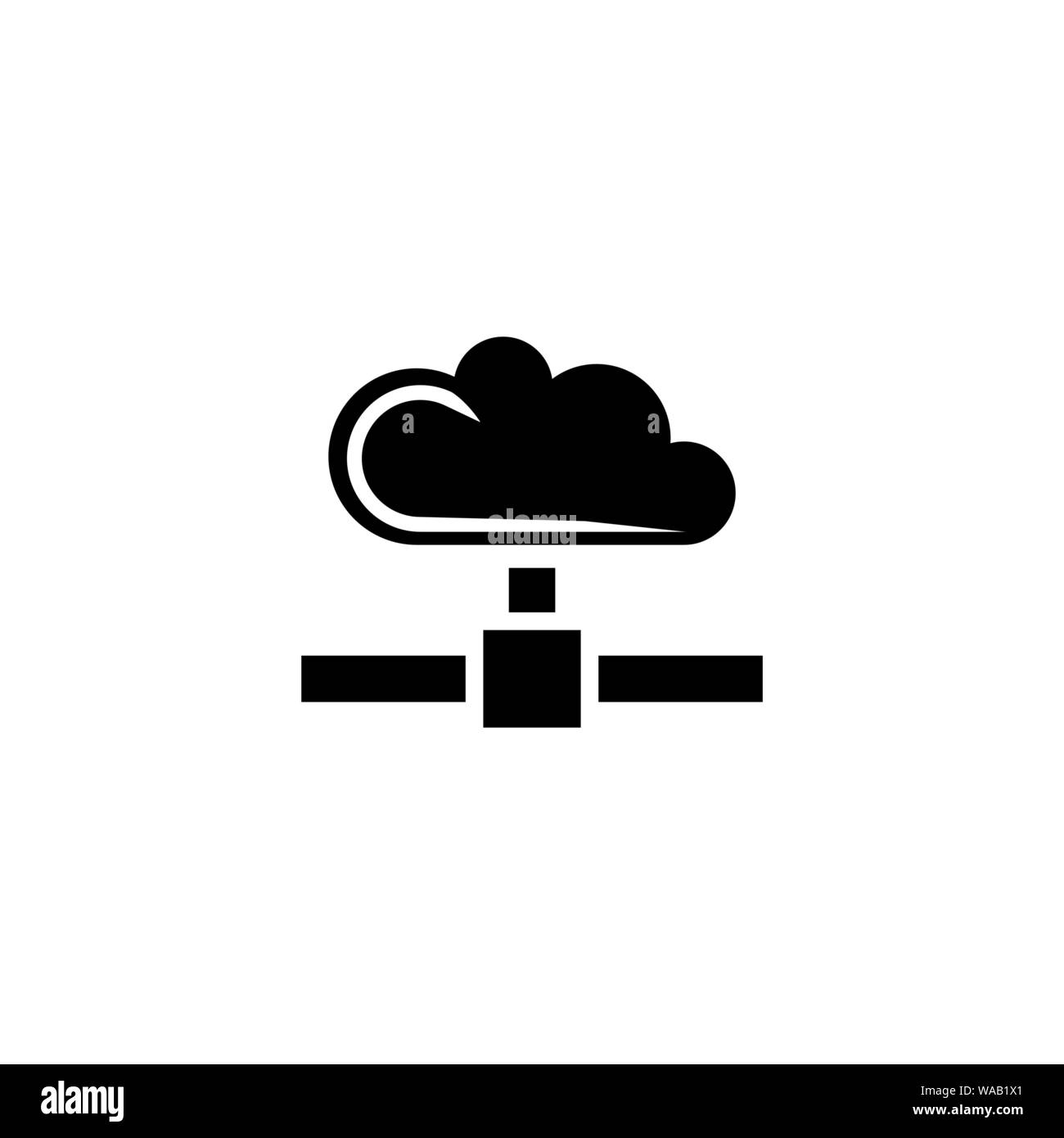 Cloud Data Sync, Shared Computing. Flat Vector Icon illustration ...