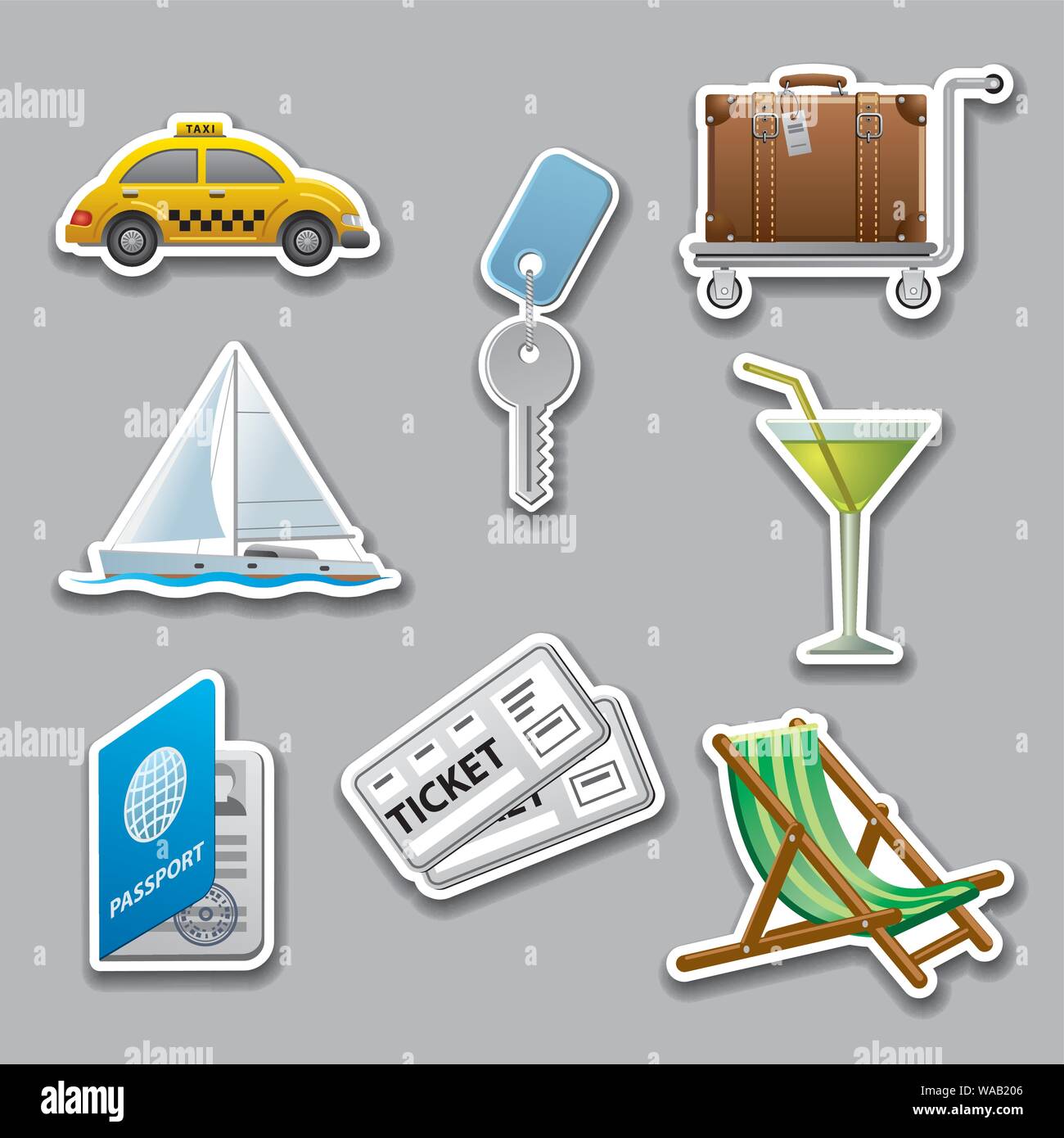 Car travel stickers Stock Vector Images - Alamy
