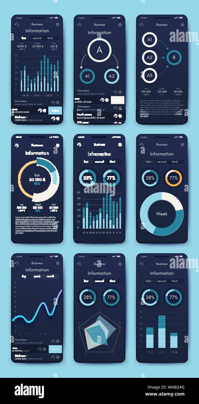 Vector graphics set mobile infographics. Stock vector Stock Vector ...