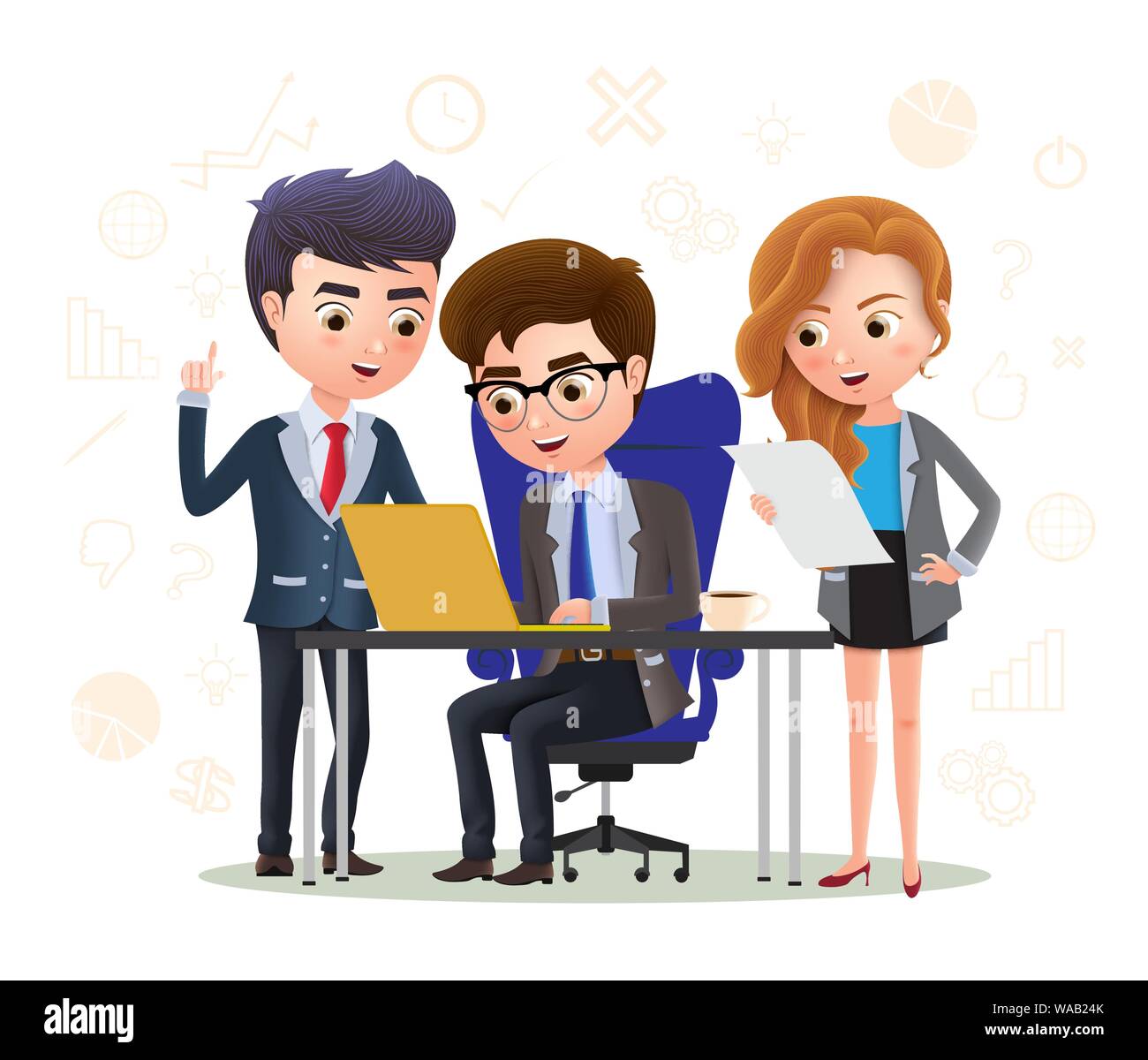 Employee brainstorming Stock Vector Images - Alamy
