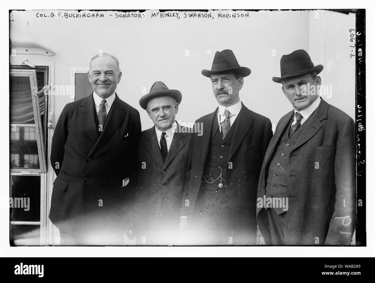 Col. G.F. Buckingham - Senators McKinley, Swanson, Robinson Stock Photo ...