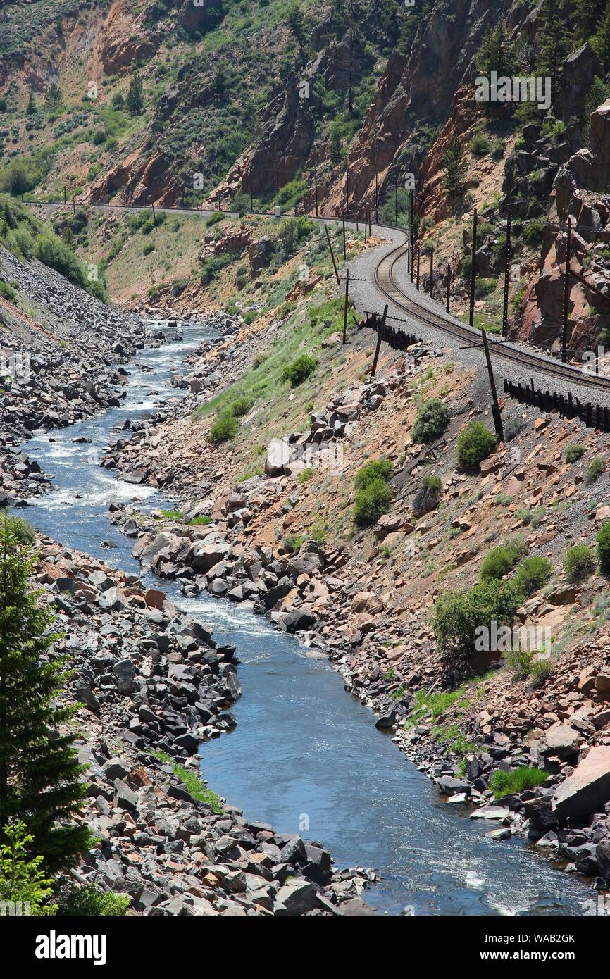 Colorado, United States. Colorado River railway line Stock Photo - Alamy