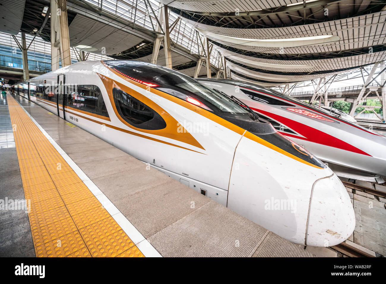 Fuxing high speed trains operated by China Railway Corporation seen at ...