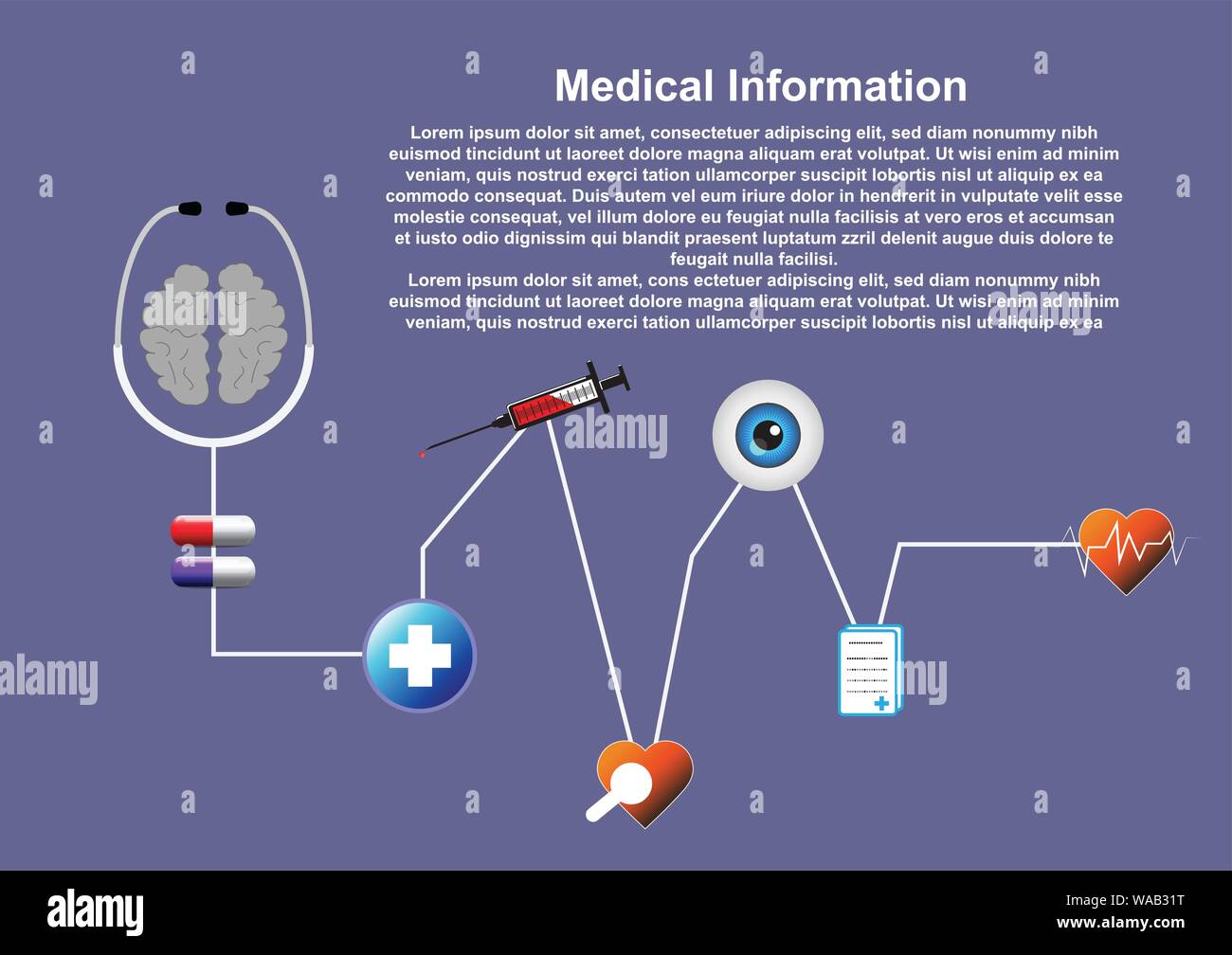 Abstract medical cardiology ekg background. Heart with Stethoscope ...