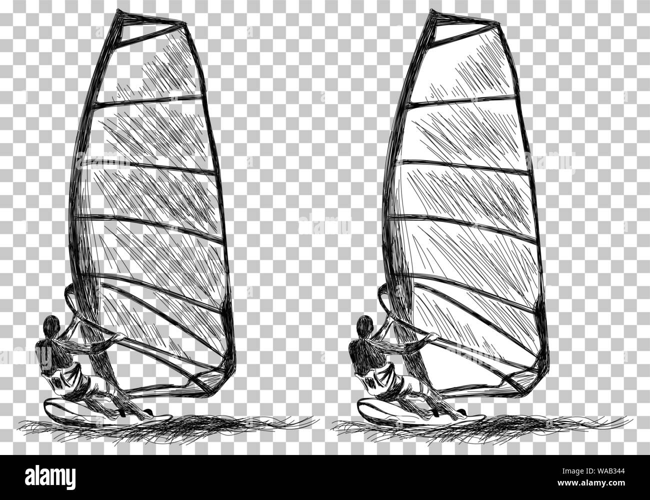Vector drawing windsurfer hi-res stock photography and images - Alamy