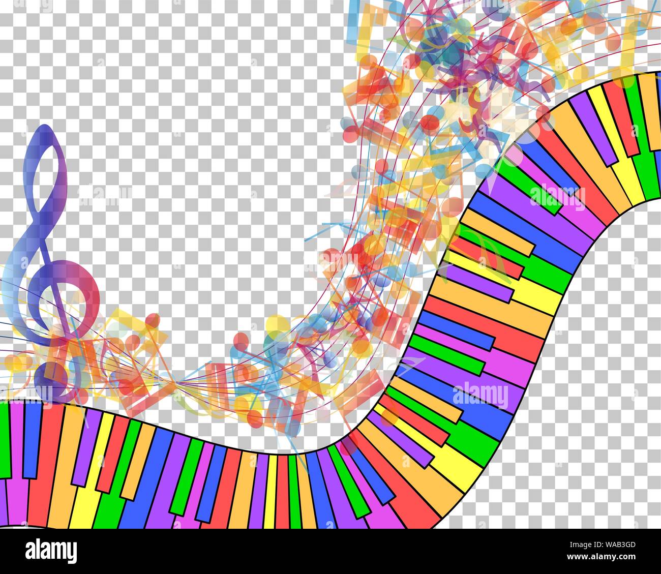 Abstract Musical Theme. Transparency Grid Background Design. Vector ...