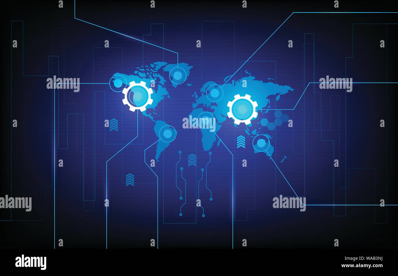Modern technology world map communication Stock Vector Image & Art - Alamy