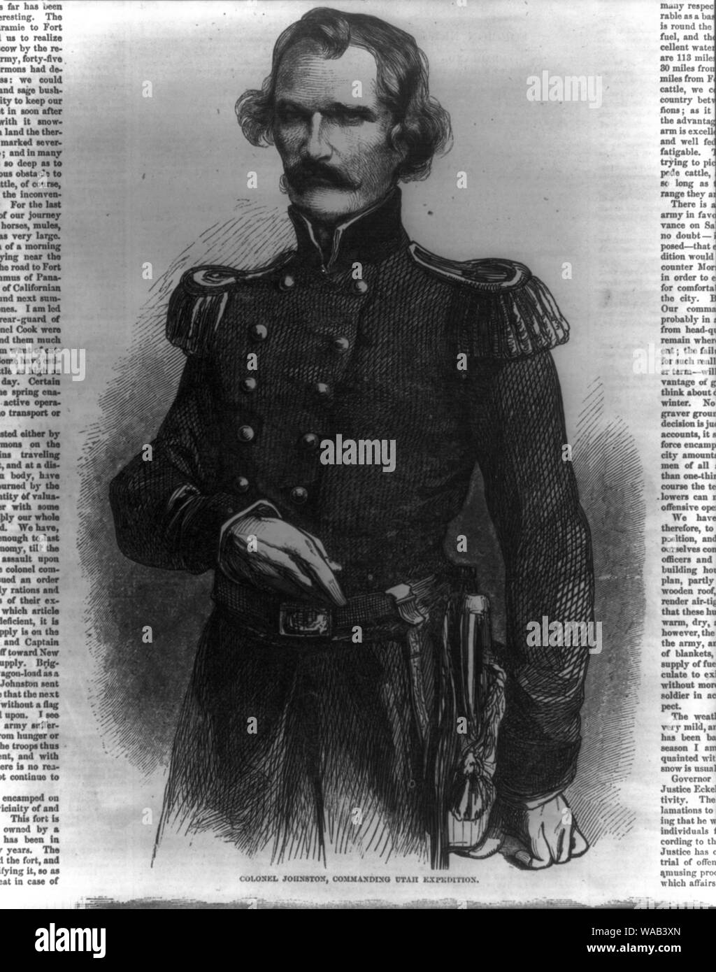 Col. Johnston, commanding Utah expedition Stock Photo - Alamy
