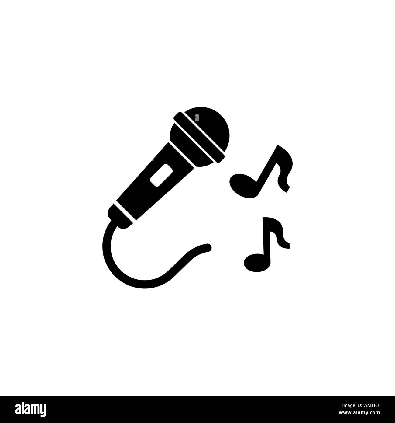 Karaoke Microphone, Sing, Music. Flat Vector Icon illustration. Simple ...