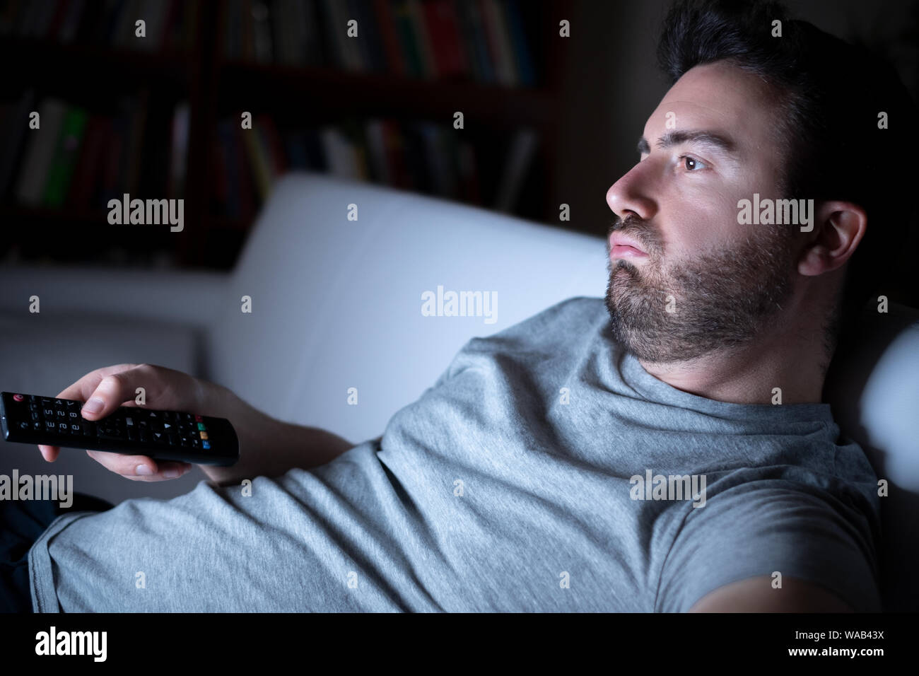 Obesity man watch tv hi-res stock photography and images - Alamy