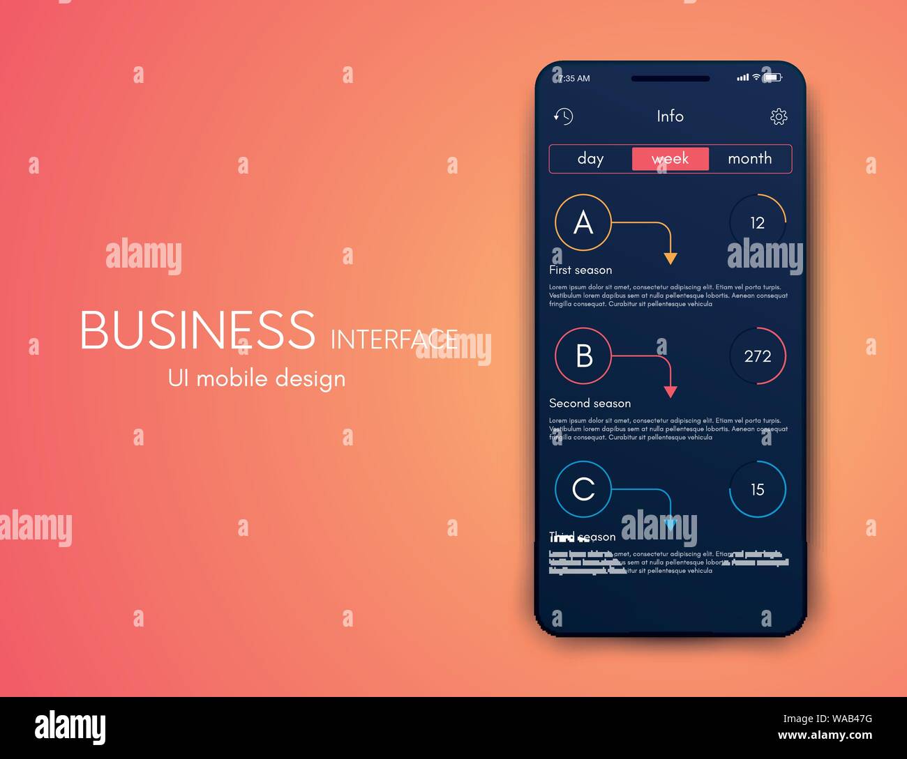 Mobile application interface. Ui design, stock vector Stock Vector ...