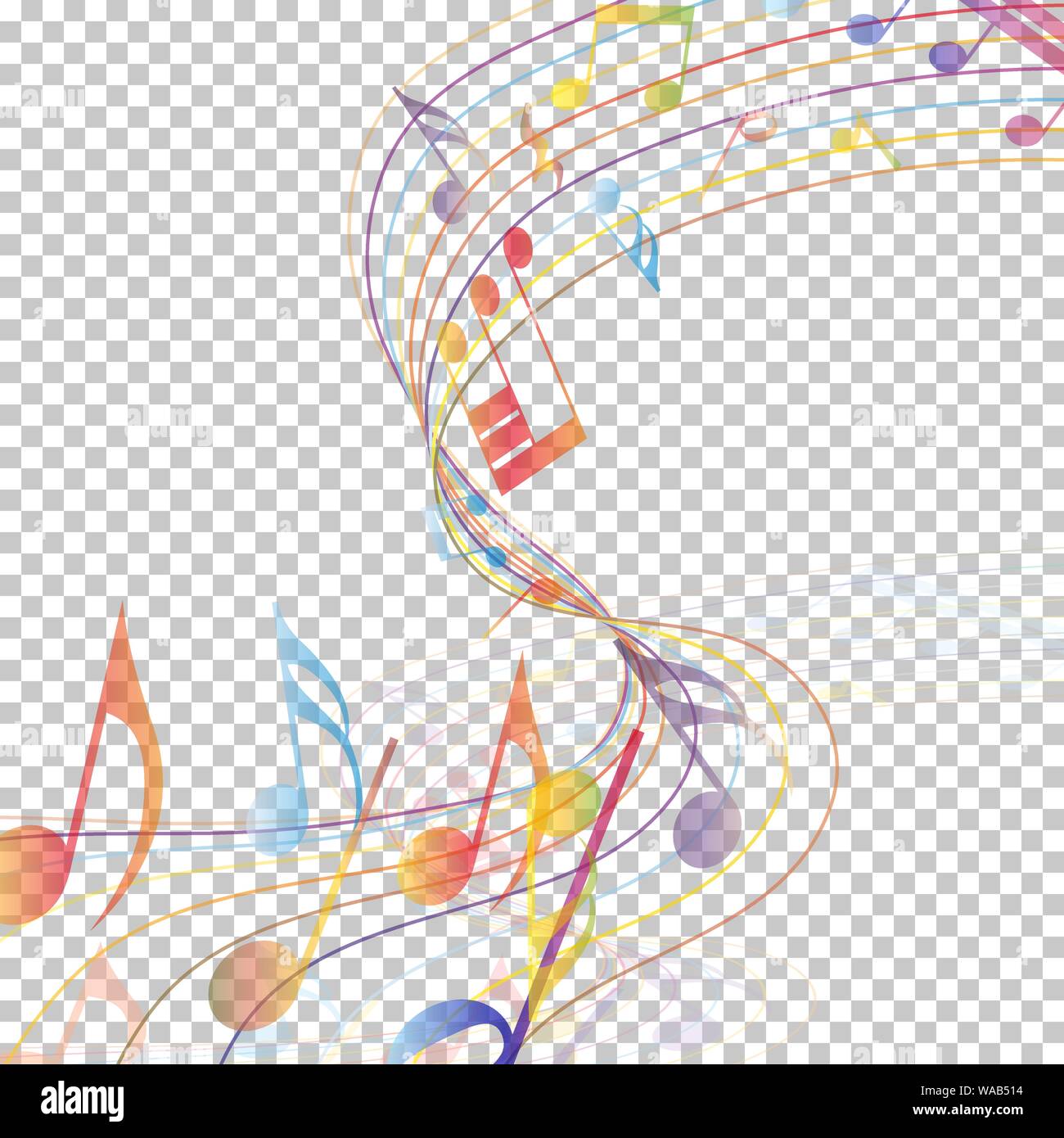Abstract Musical Theme. Transparency Grid Background Design. Vector ...