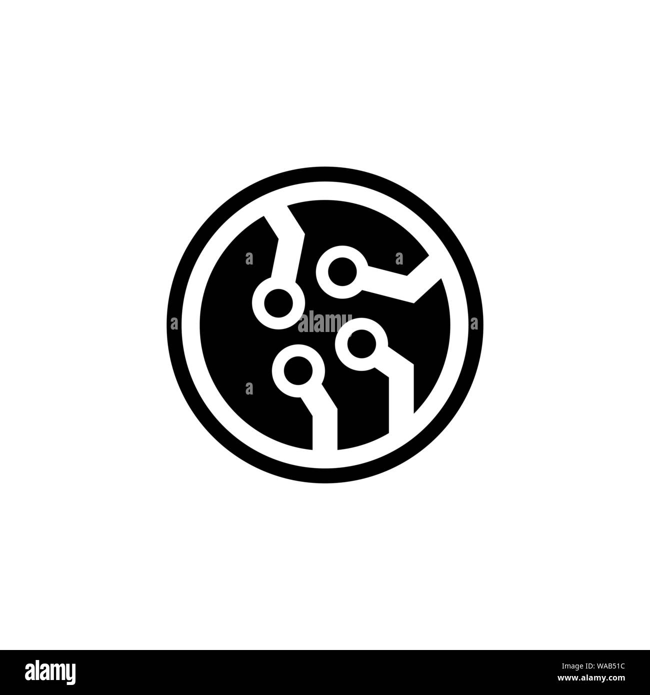 Microchip, Microprocessor, Microscheme. Flat Vector Icon illustration ...