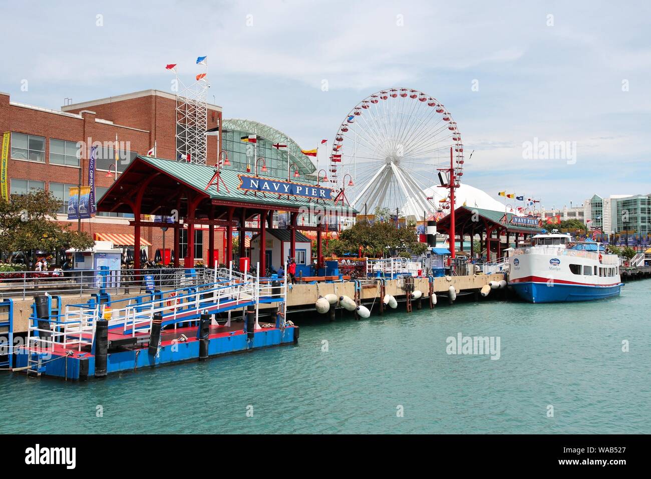 CHICAGO, USA - JUNE 26, 2013: People visit famous Navy Pier in Chicago ...