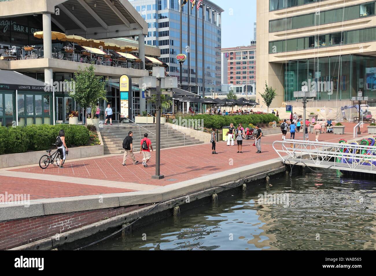 BALTIMORE, USA - JUNE 12, 2013: People visit Inner Harbor in Baltimore ...