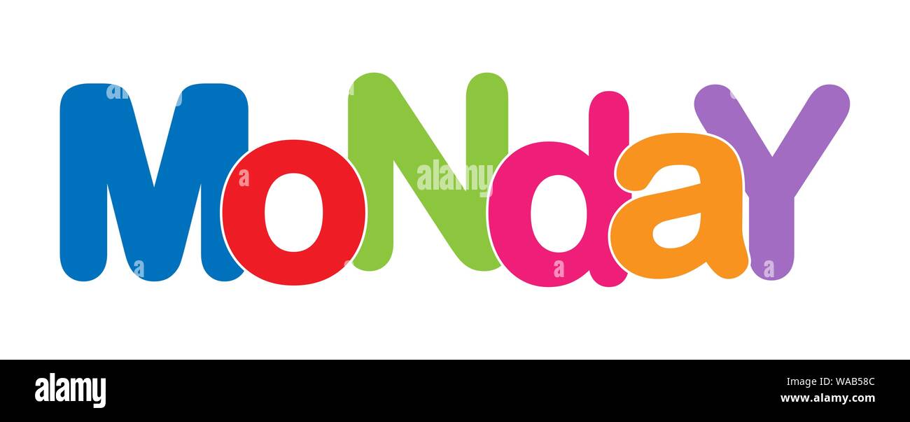 Colorful banner with the inscription Monday, for design and decoration ...