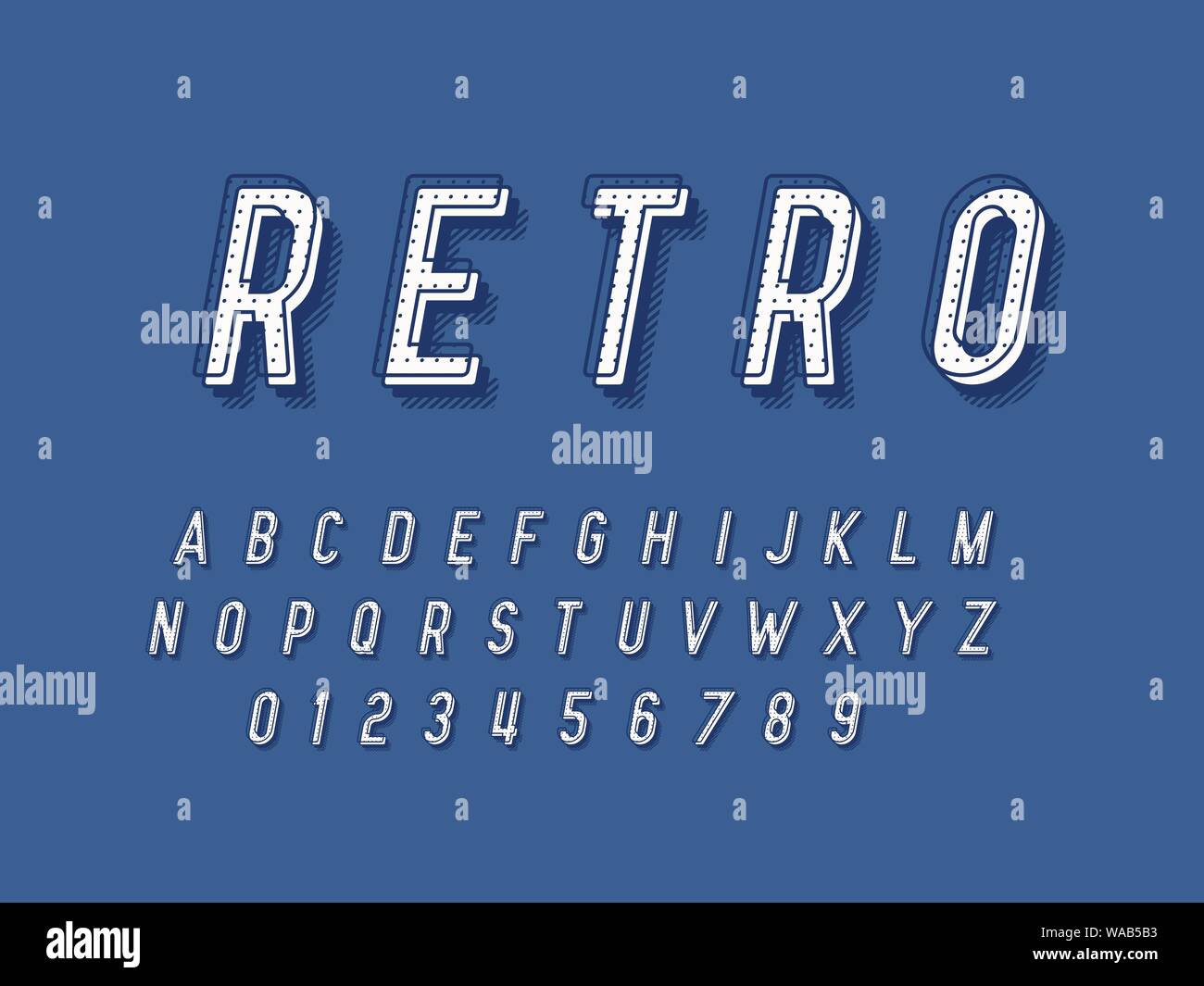 Retro font and alphabet. Stock vector illustration Stock Vector Image ...