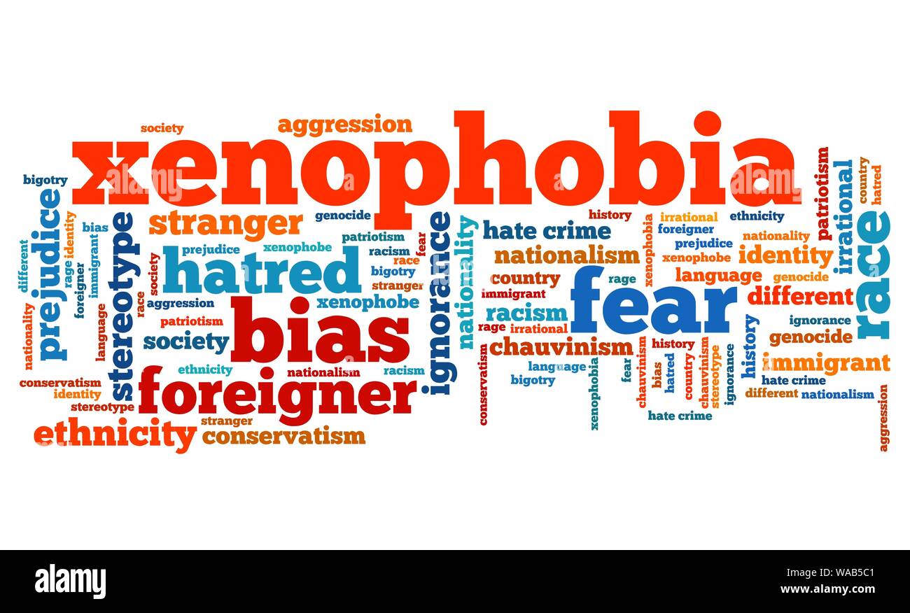 Xenophobia - social issues and concepts word cloud illustration. Word ...