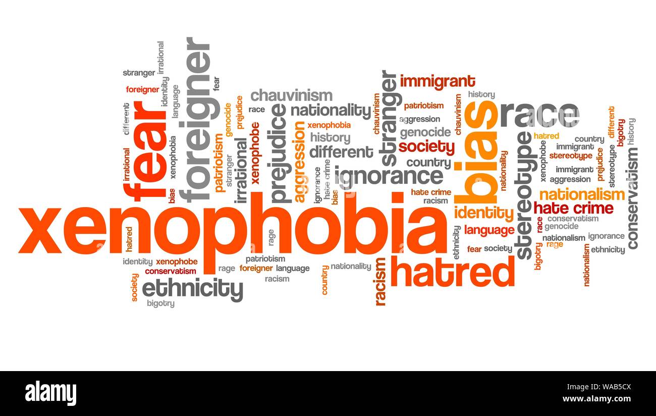 Xenophobia - social issues and concepts word cloud illustration. Word ...