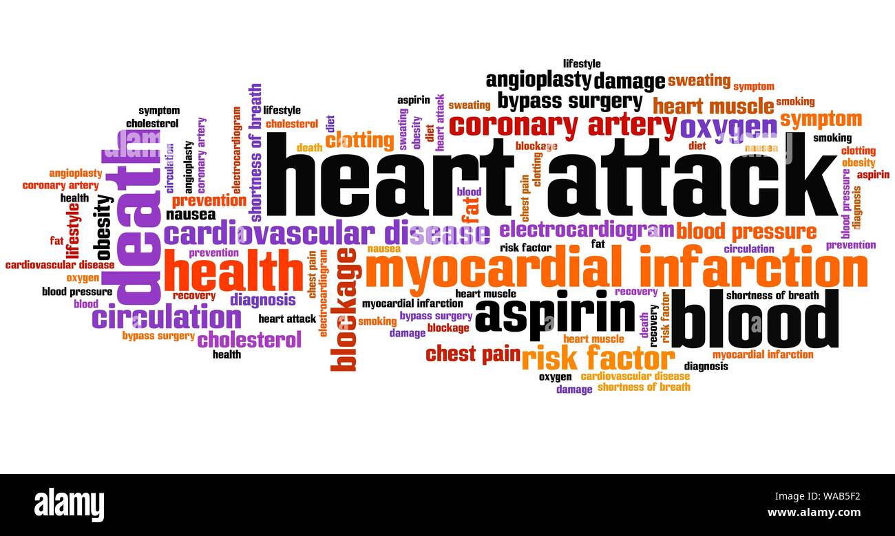 Heart attack - health conceptual word cloud illustration. Word collage ...