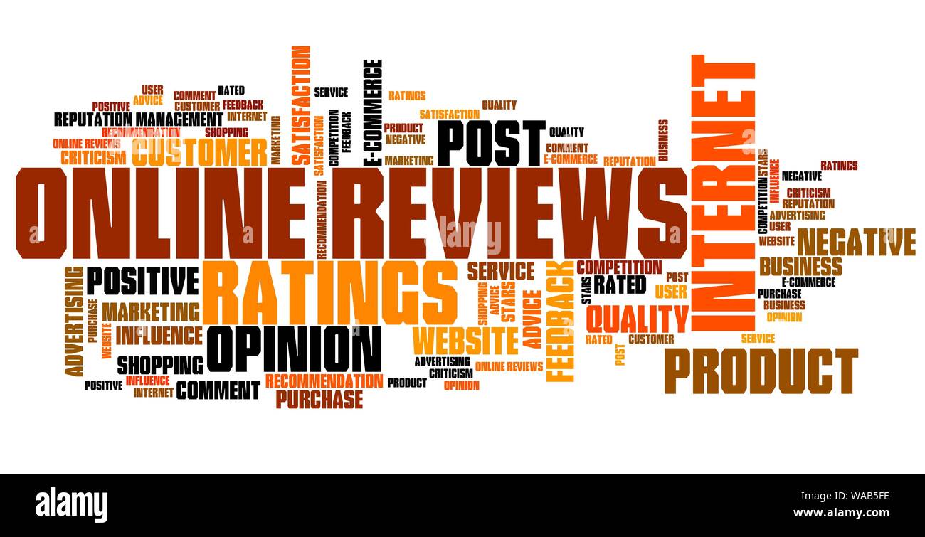 Online reviews - internet concepts word cloud illustration. Word ...
