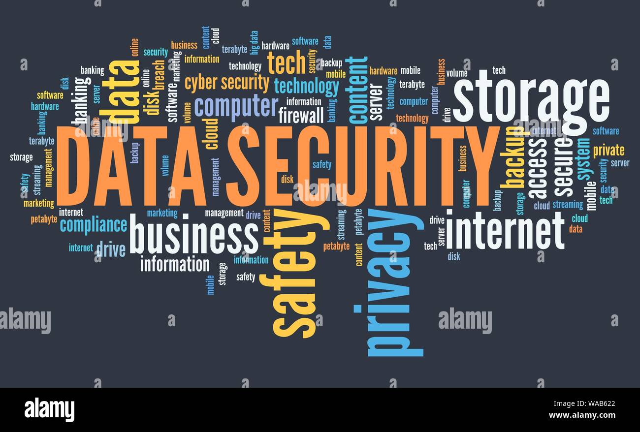 Data security - information privacy and safe storage technology concept ...