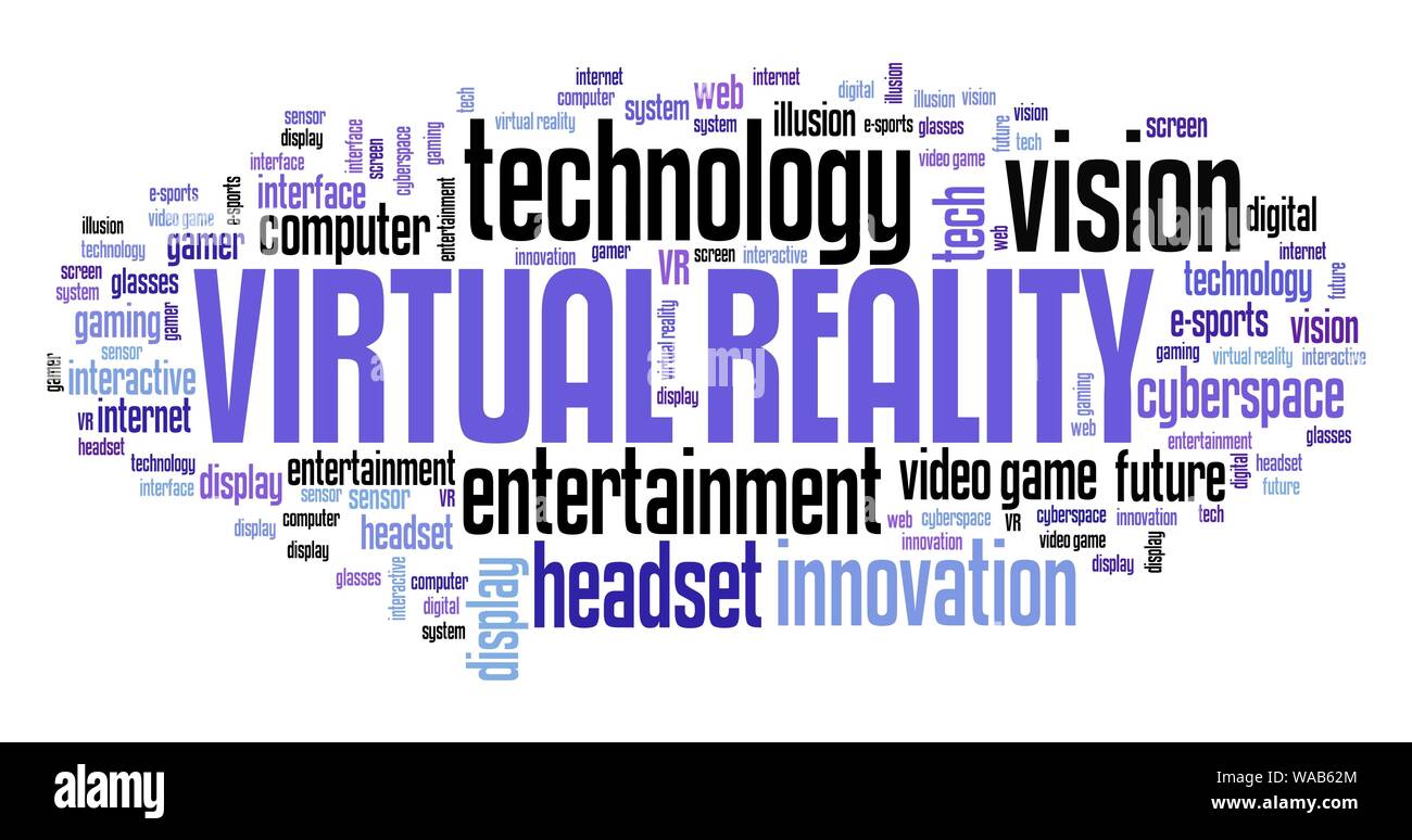 Virtual reality technology concept - VR word cloud Stock Photo - Alamy