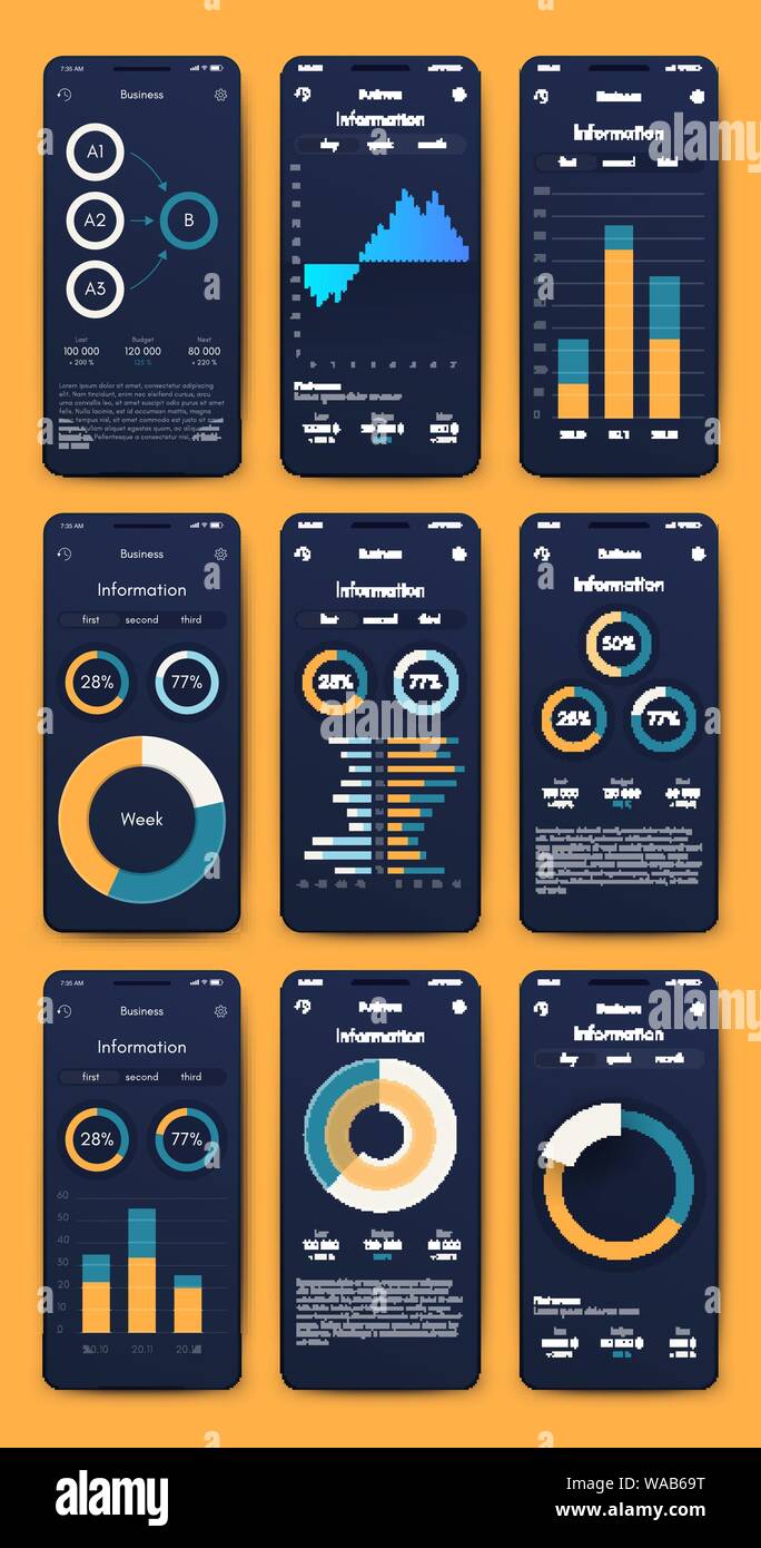 Vector graphics set mobile infographics. Stock vector Stock Vector ...