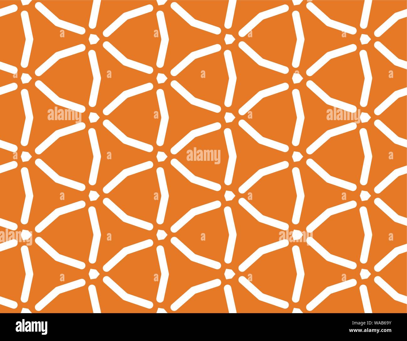 Vector seamless geometric pattern. White lines and orange background ...