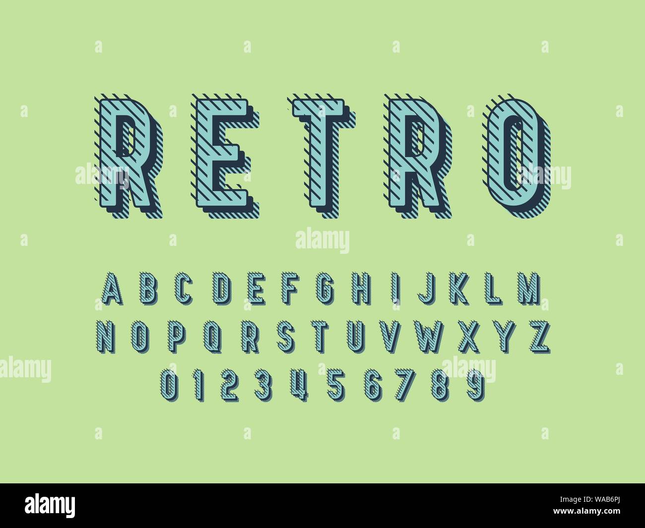 Retro font and alphabet. Stock vector illustration Stock Vector Image ...