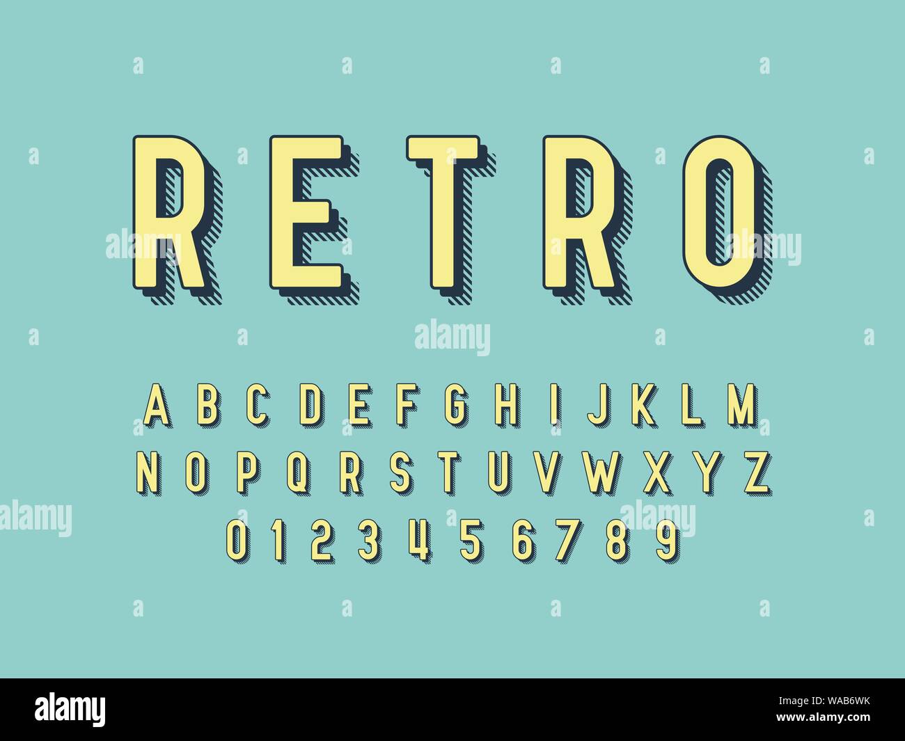 Retro font and alphabet. Stock vector illustration Stock Vector Image ... Retro font and alphabet. Stock vector illustration Stock Vector Image ...
