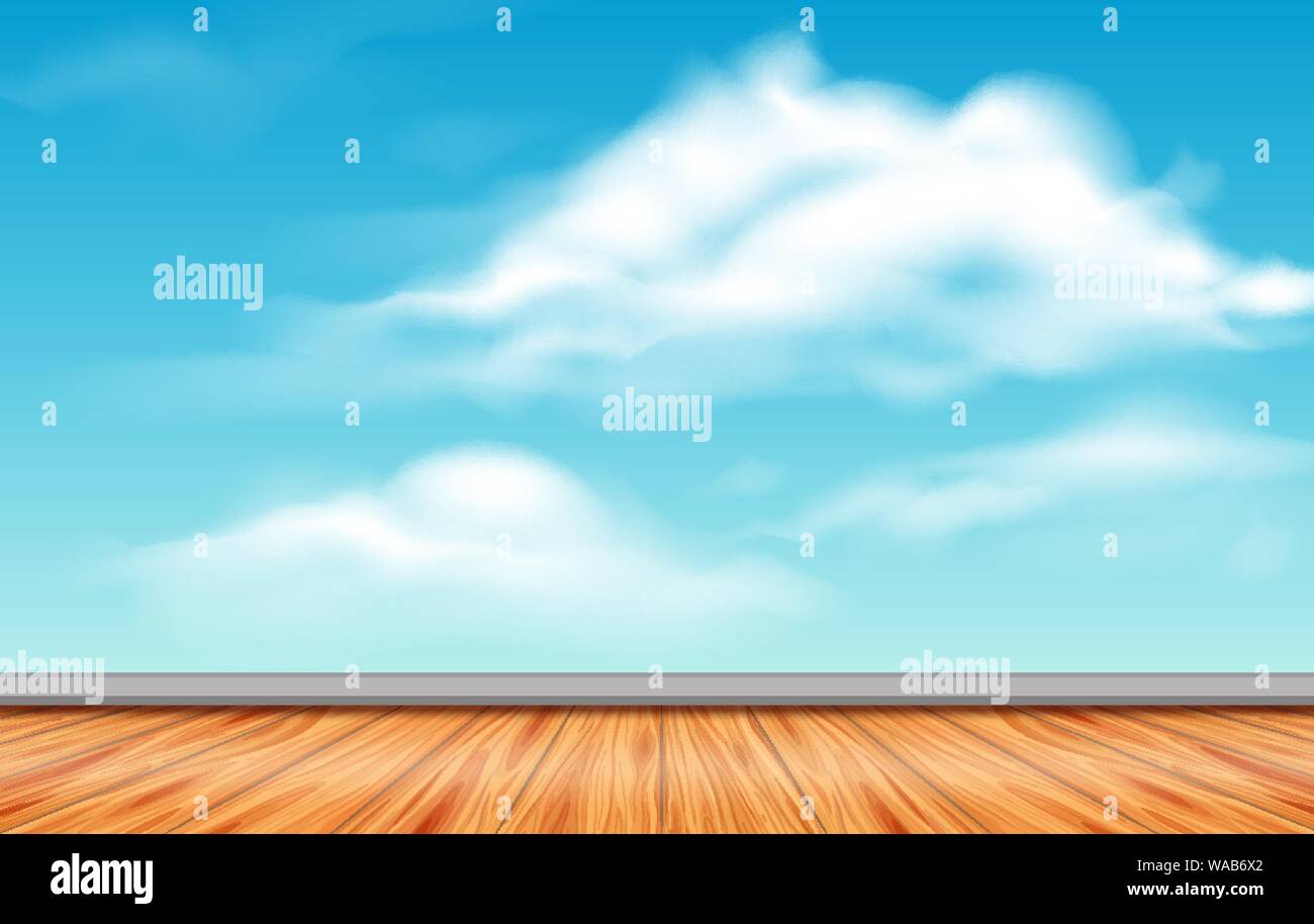 Background scene with blue sky and floor illustration Stock Vector ...