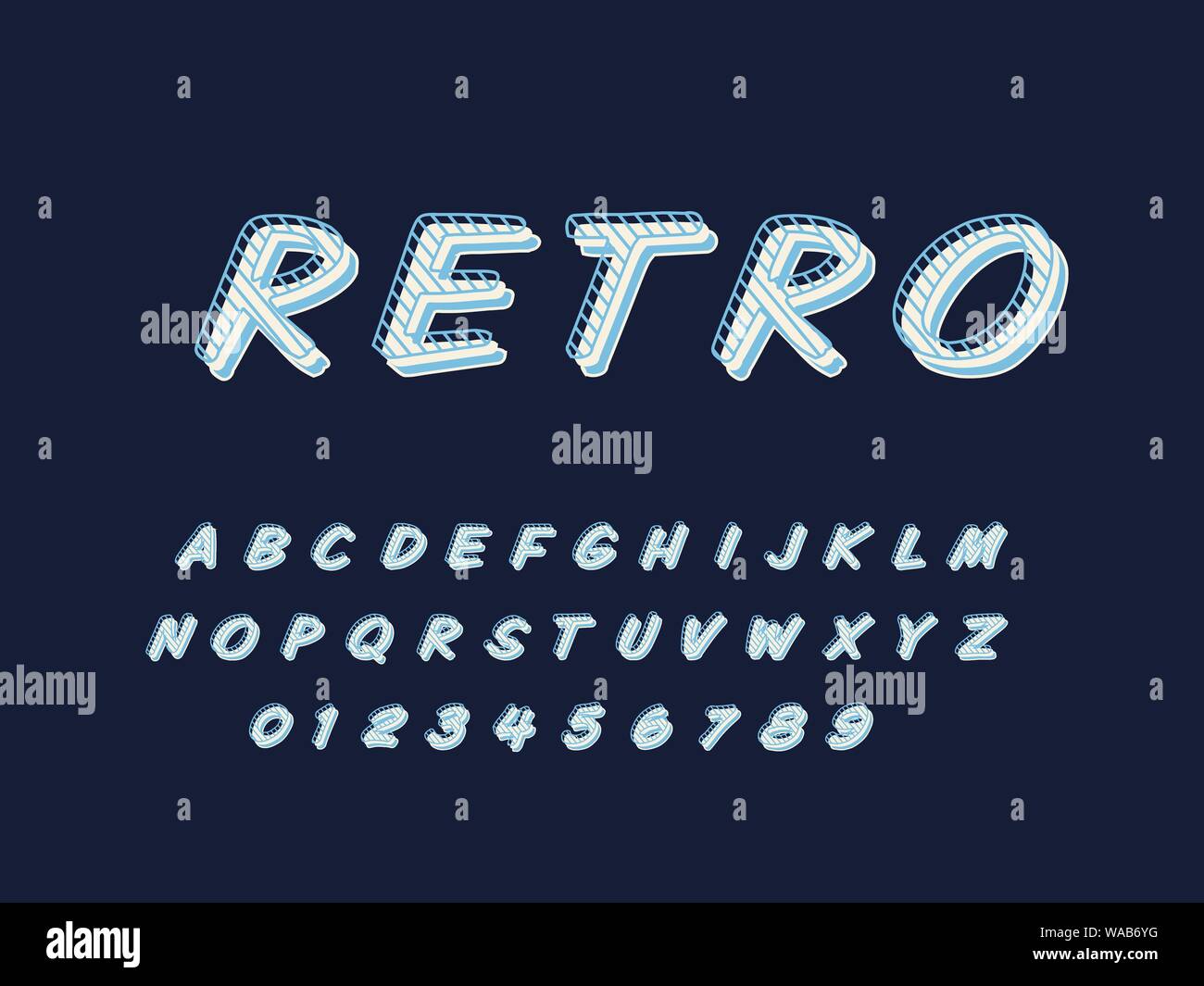 Retro font and alphabet. Stock vector illustration Stock Vector Image ...