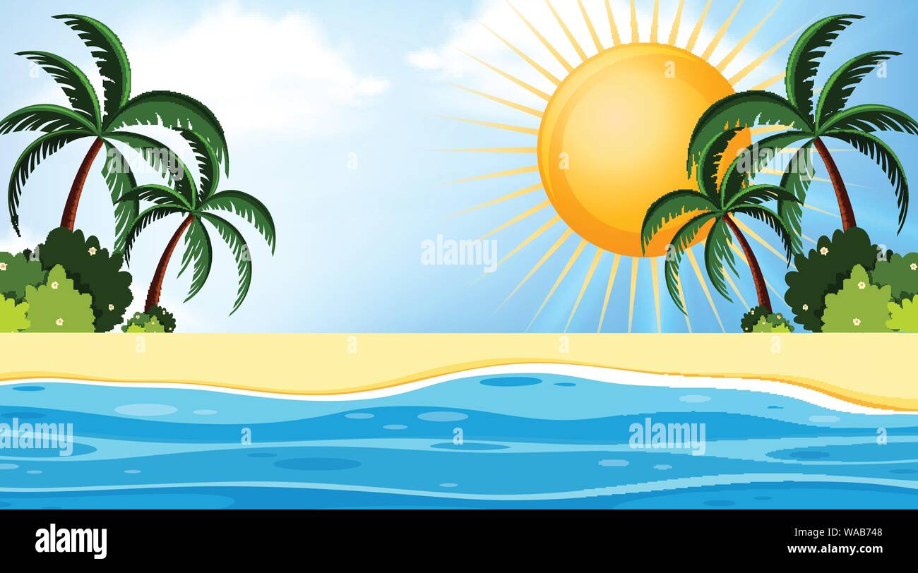 Seaside sea summer daylight Stock Vector Images - Alamy