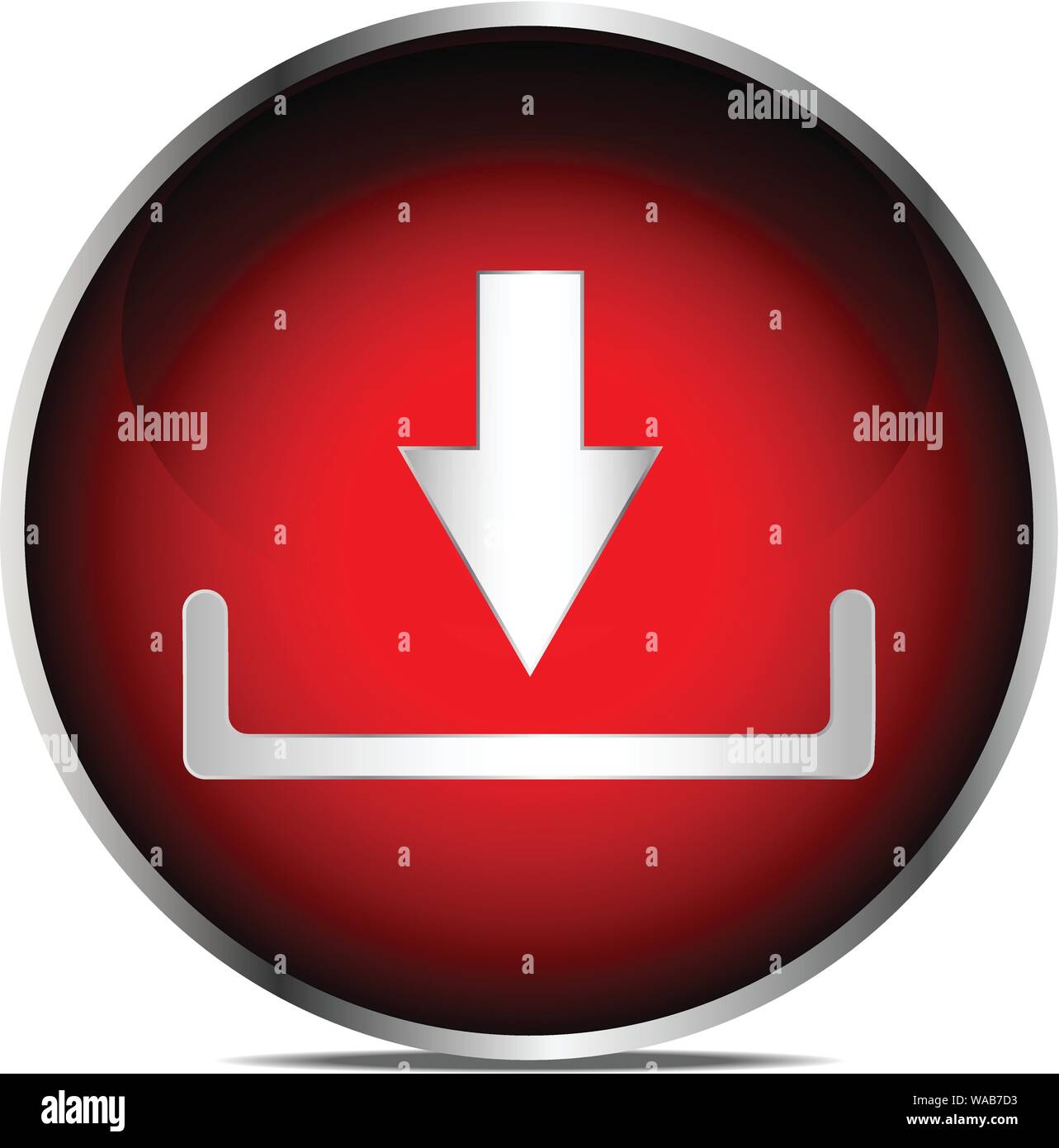 Download Icon. Simple Flat Symbol In Circle. Vector Illustration Sign ...